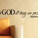 Matthew 19:26 Wall Decal Scripture Wall Vinyl Bible Verse - Etsy
