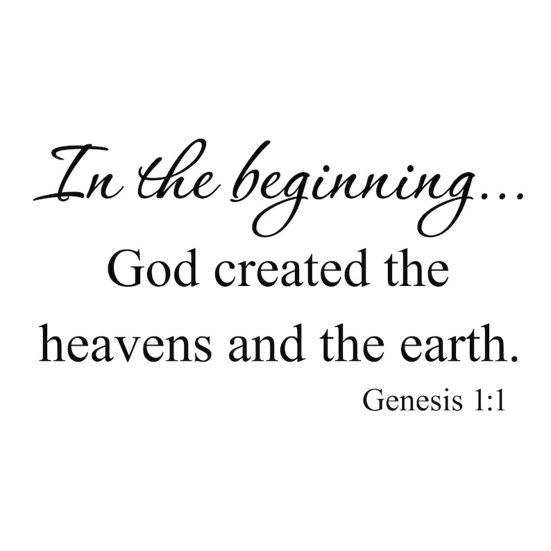 In the Beginning God Created the Heavens and the Earth - Etsy