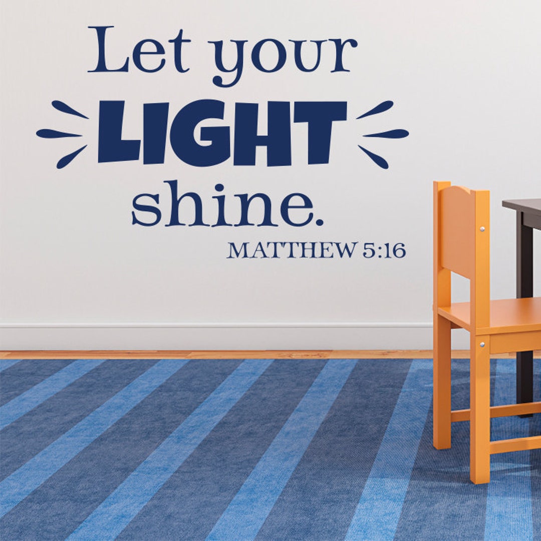 Matthew 5:16 Let Your Light Shine, Youth Room, Church Decor, Sunday ...