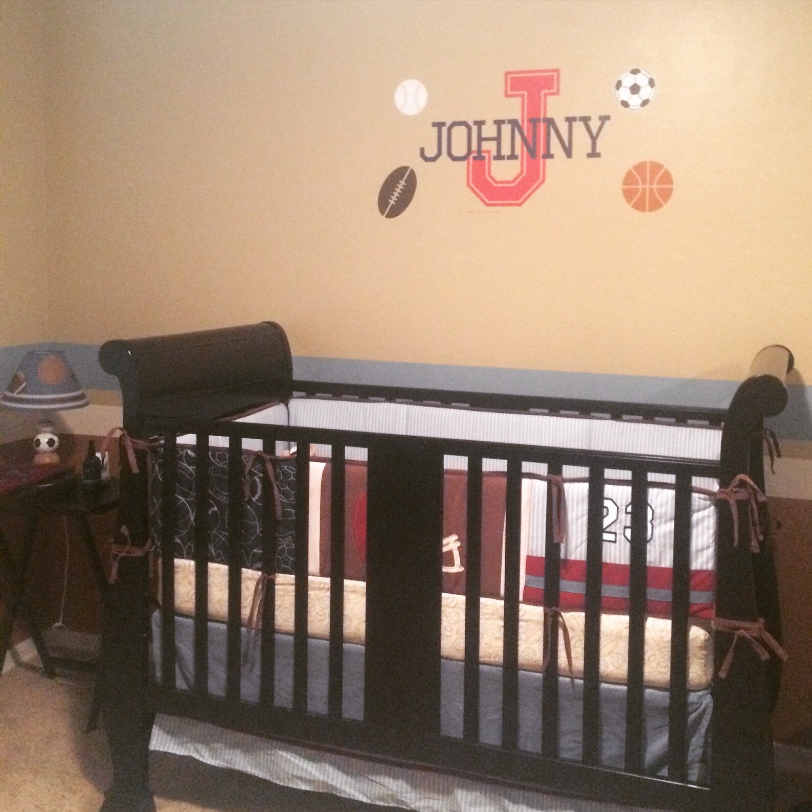 Monogram Sport Theme Baseball Soccer Basketball Football Vinyl Wall ...