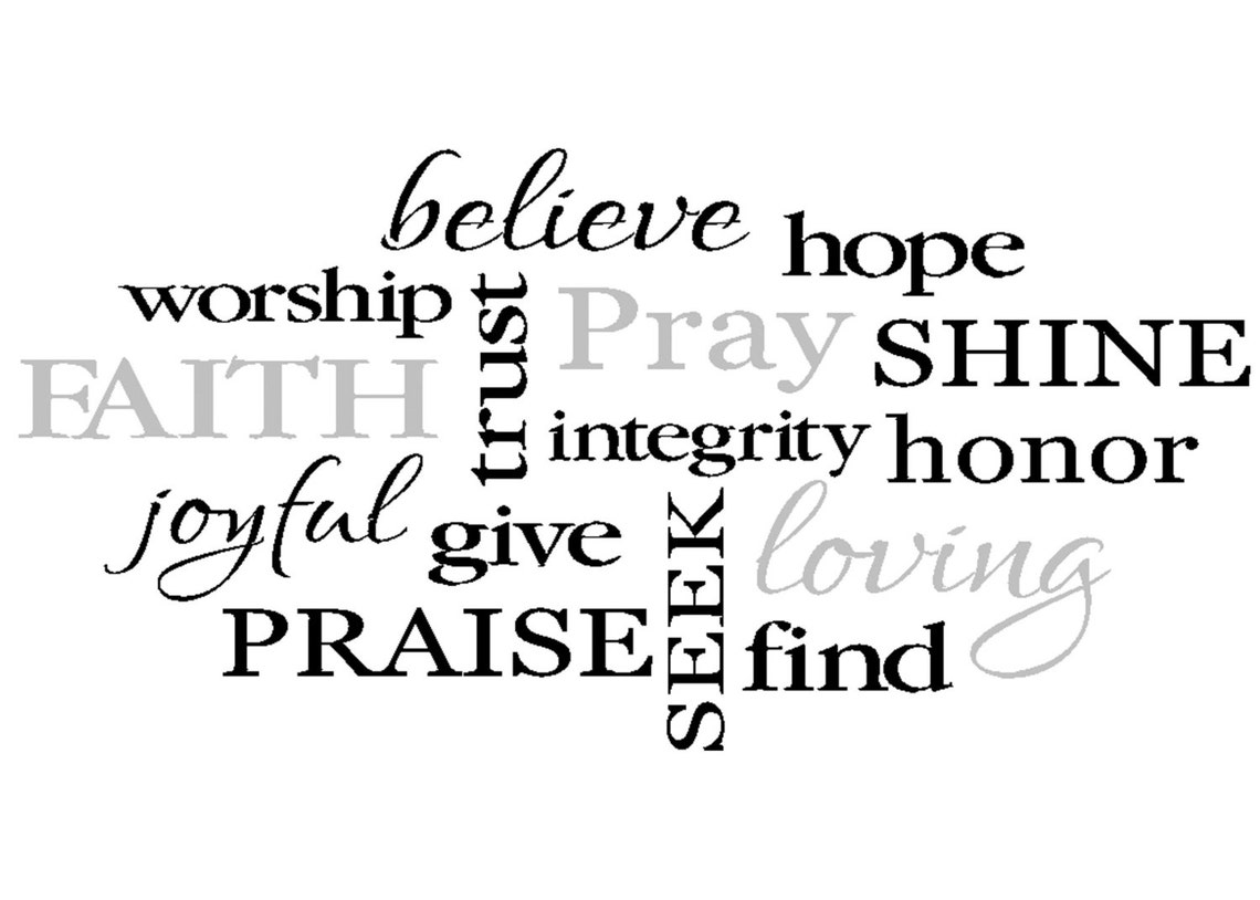Words of Faith Christian Word Collage Subway Art - Religious Christian ...