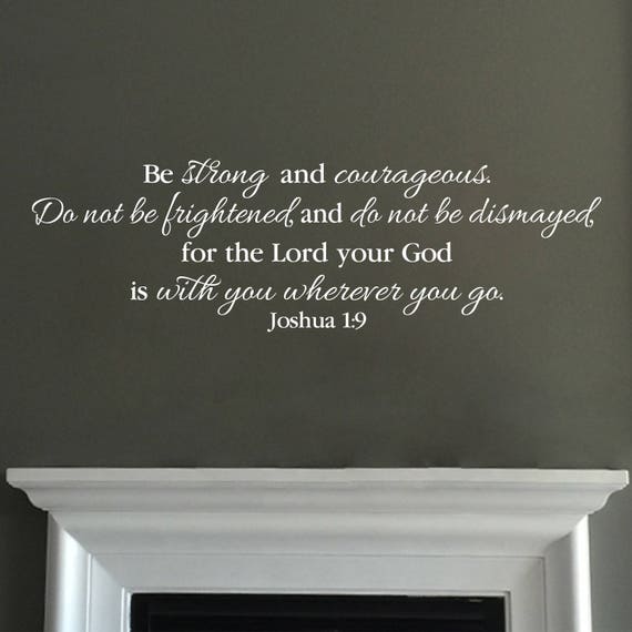 Joshua 1:9 Be strong and courageous Bible Verse Living Room | Etsy