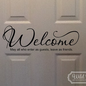 Welcome Sign - Welcome Decal Entry Way Words, May All Who Enter as ...