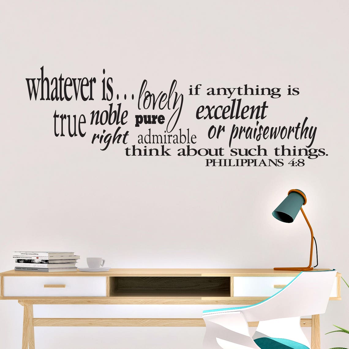 Philippians 4:8 Whatever is True Lovely Noble Right Admirable - Etsy