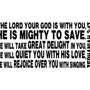 Zephaniah 3:17 He Will Rejoice Over You With Loud Singing Wall Decor ...