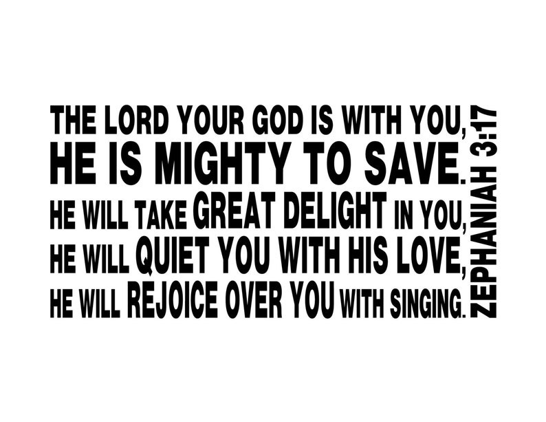Zephaniah 3:17 He Will Rejoice Over You With Loud Singing Wall - Etsy