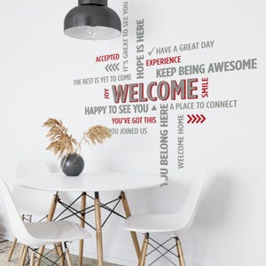 Welcome Word Collage, Vinyl Wall Decal, Business, Library, Church ...