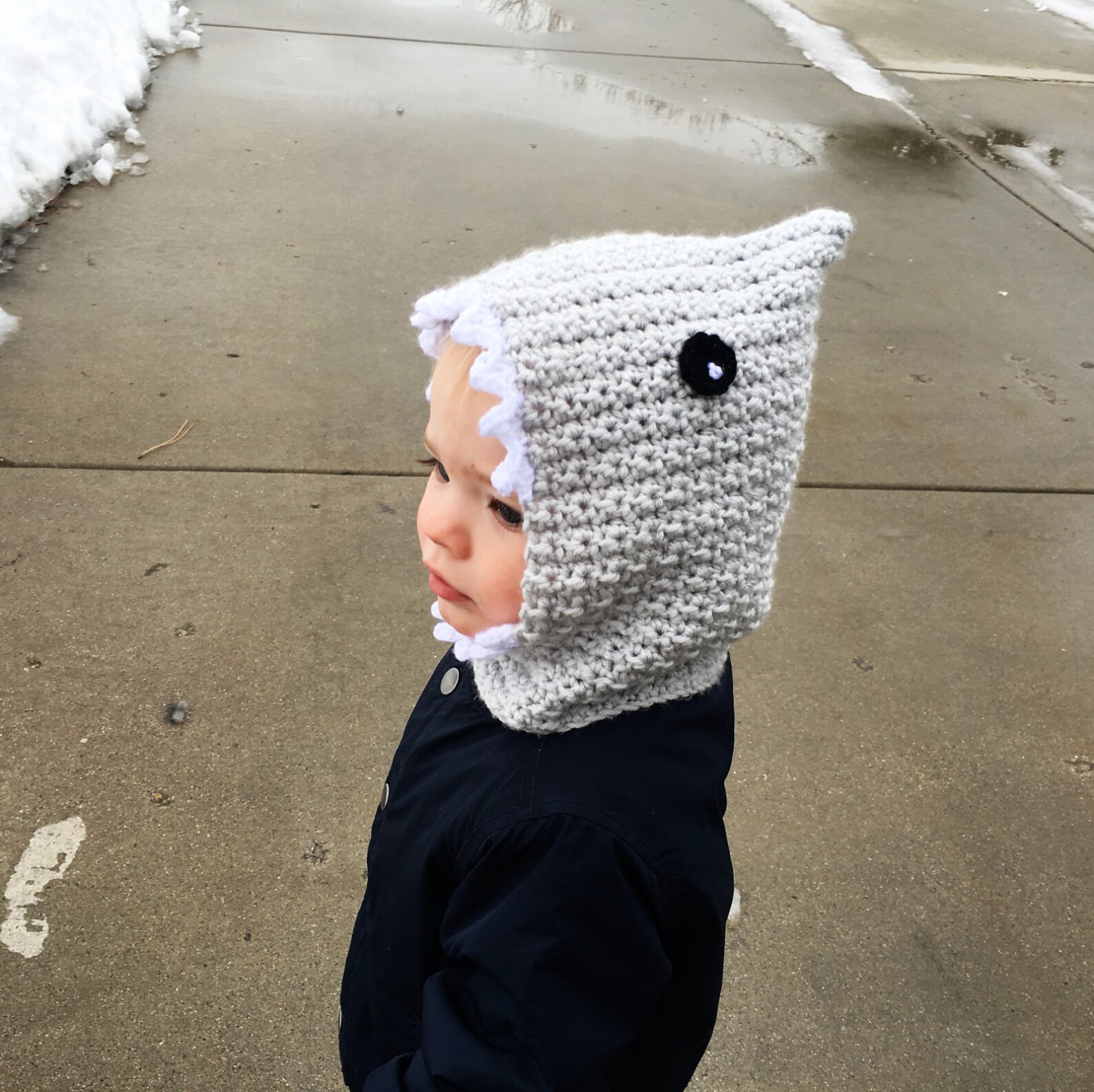 Crochet Shark Hood Winter Hat for Baby Kid or Adult - Etsy