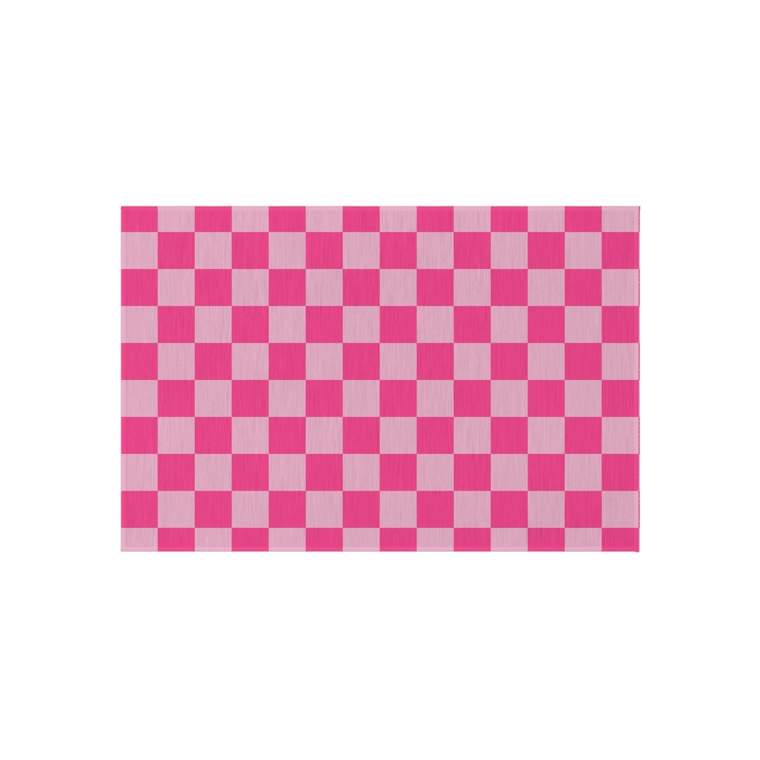 Barbie Pink Checkered Print Outdoor Rug 24 36 - Etsy