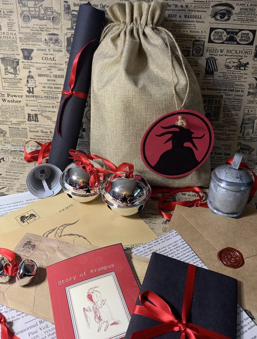 Christmas With KRAMPUS Red Gift Set, Signed Book, MYSTERY ADVENTURE With Historical Documents ...