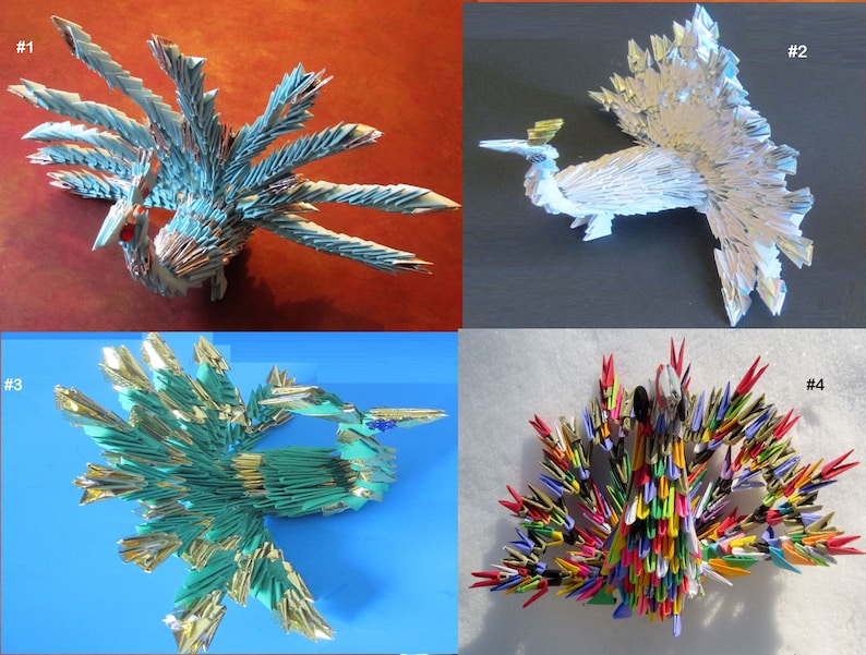 Paon en origami 3D - Etsy France