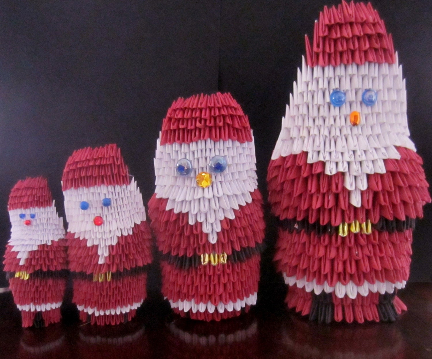 3D Origami Matryoshka Santa Set - Etsy