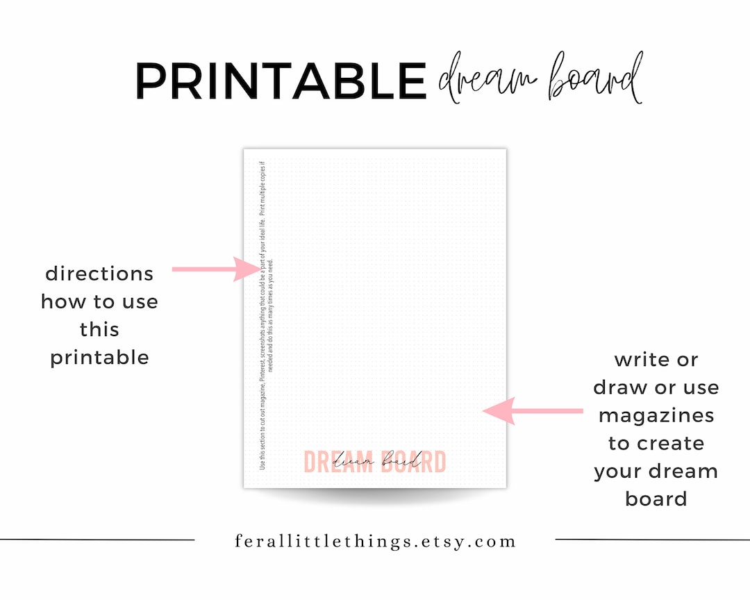 Dream Board Printable - Etsy