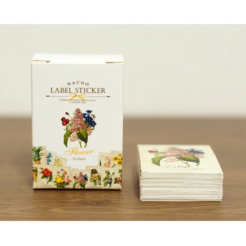 Flower Romantic Vintage Label Sticker Set Deco Sticker - Etsy