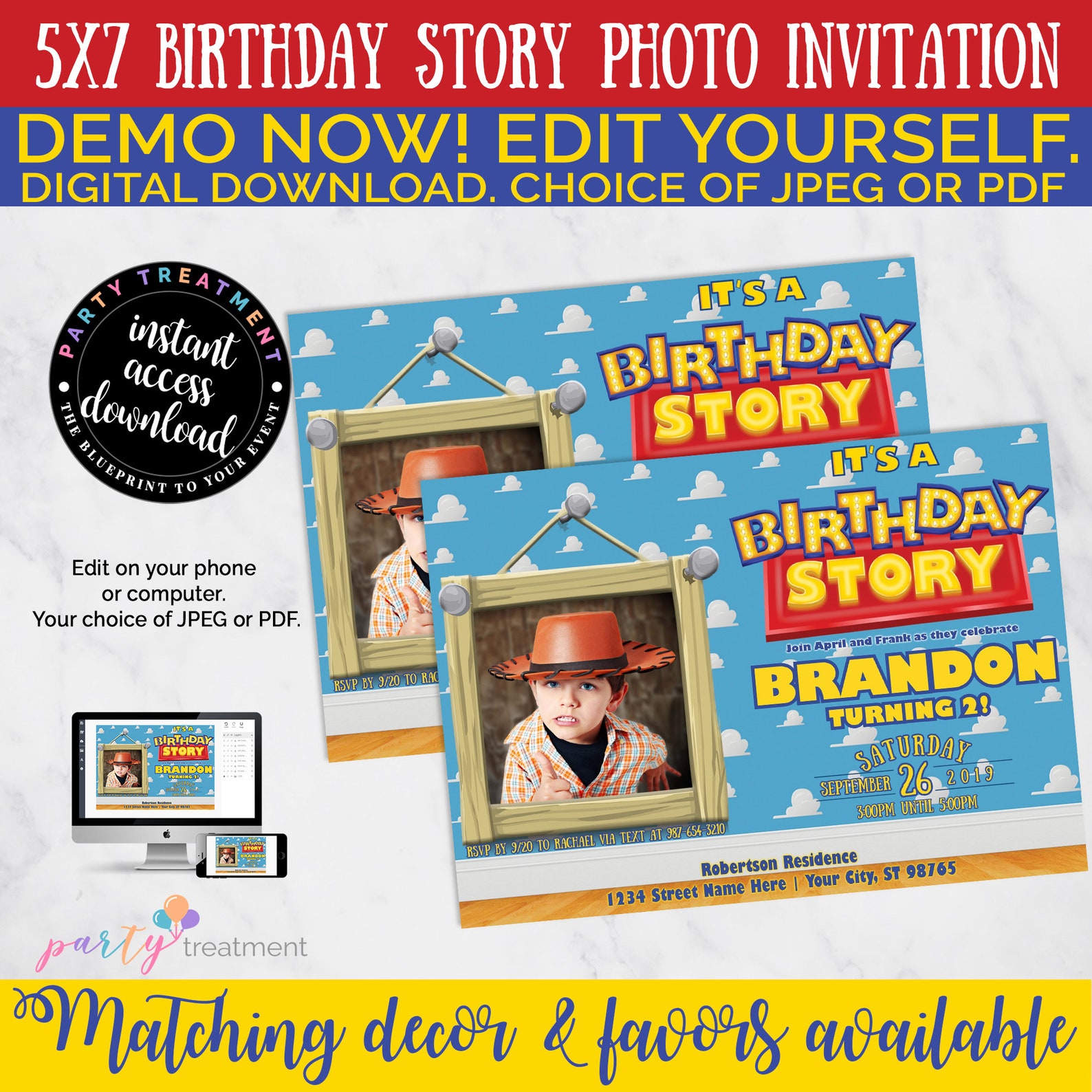 Birthday Story Boy Story Invitation Boy Birthday Invitation - Etsy