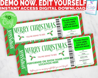 Christmas Concert Ticket Gift Surprise Printable Surprise - Etsy