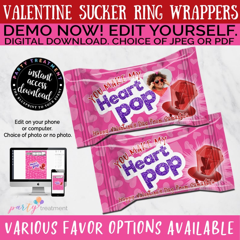 Popcorn Valentine Printable Wrapper, Valentines Day Popcorn Favor, You ...
