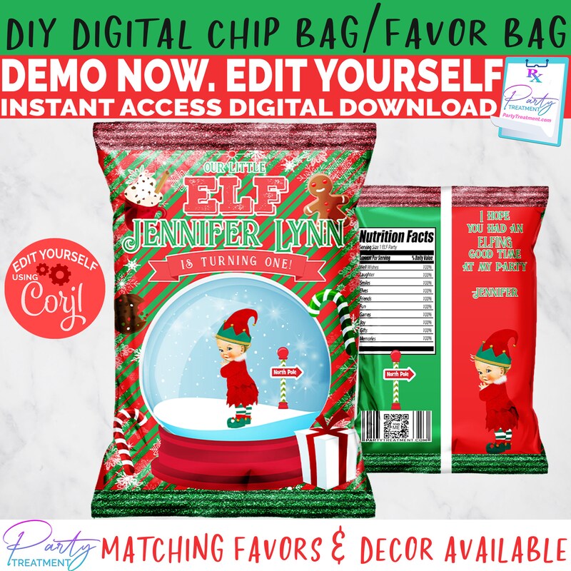 Custom Elf Chip Bags - Etsy