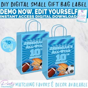 Editable All Star Sports Gift Bag Label Allstar Favor Bag - Etsy