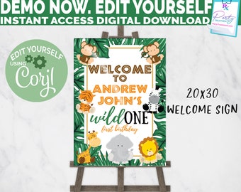 Wild One Birthday Welcome Sign - Etsy
