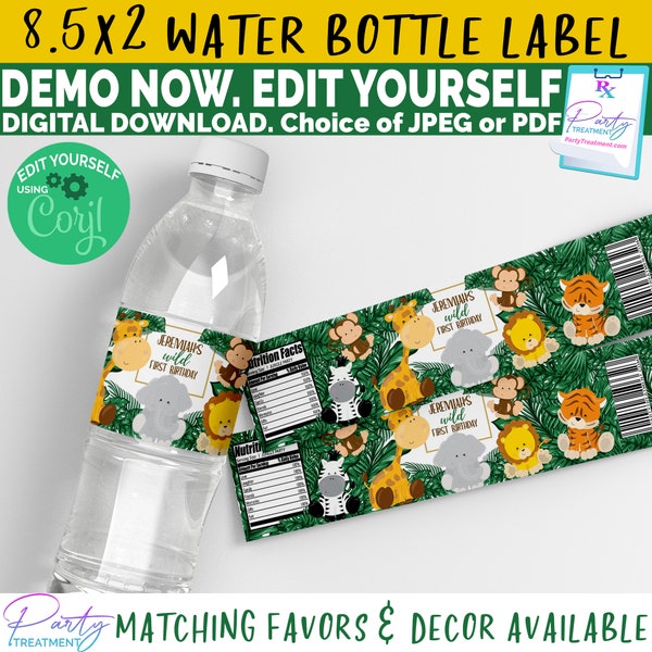 Jungle Bottle Label - Etsy
