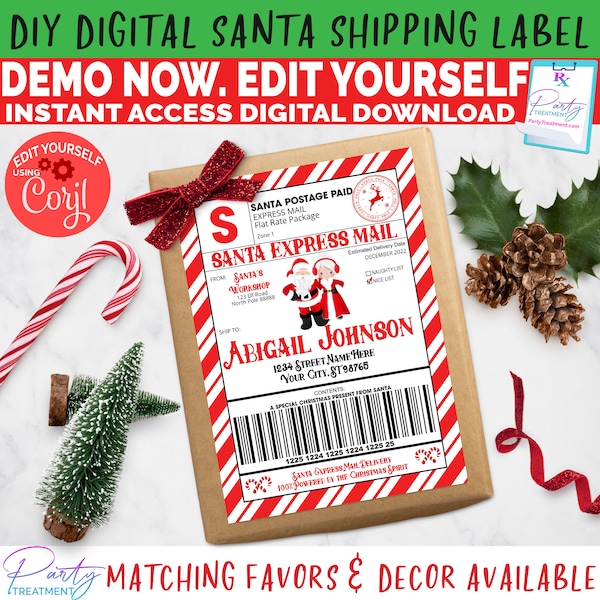 Santa Labels - Etsy