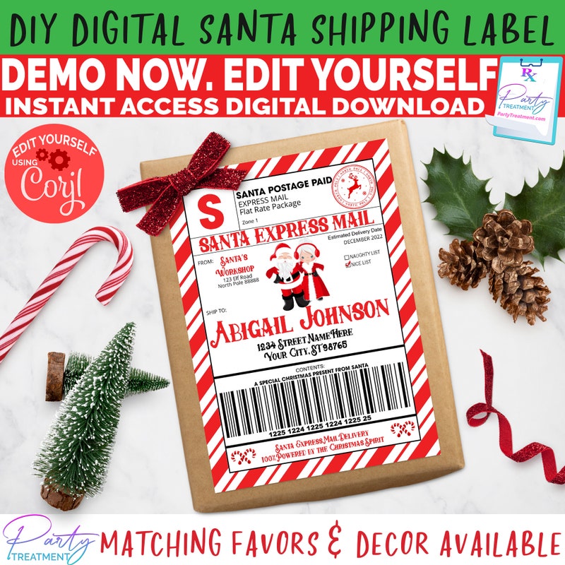Santa Labels - Etsy