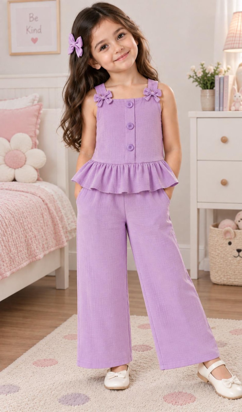 Kids Sewing Pattern PDF, Dress Sewing Pattern, Girls Top & Wide Leg ...