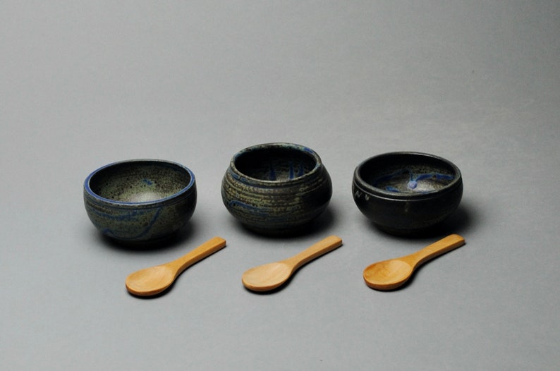 Condiment Serving Set With Wood Spoons V 50 - Etsy