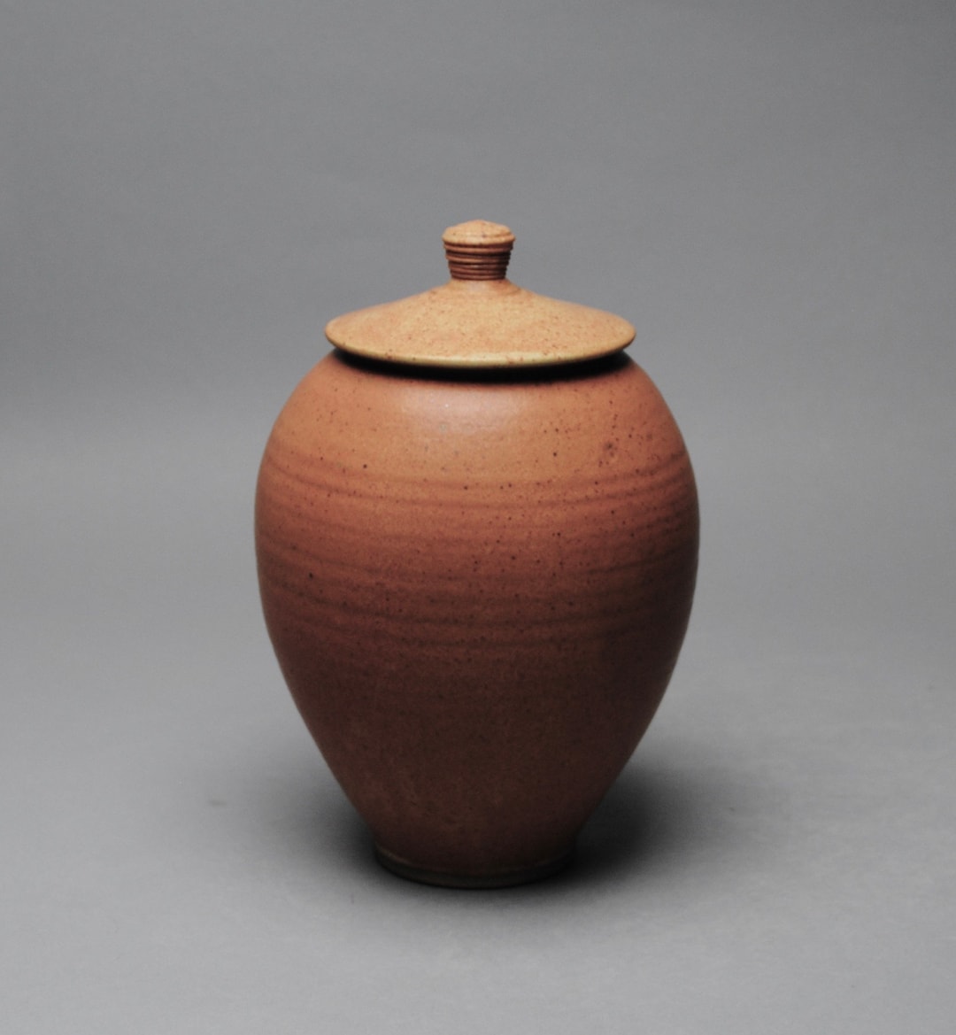 Handmade Covered Jar Orange Urn W 68 - Etsy