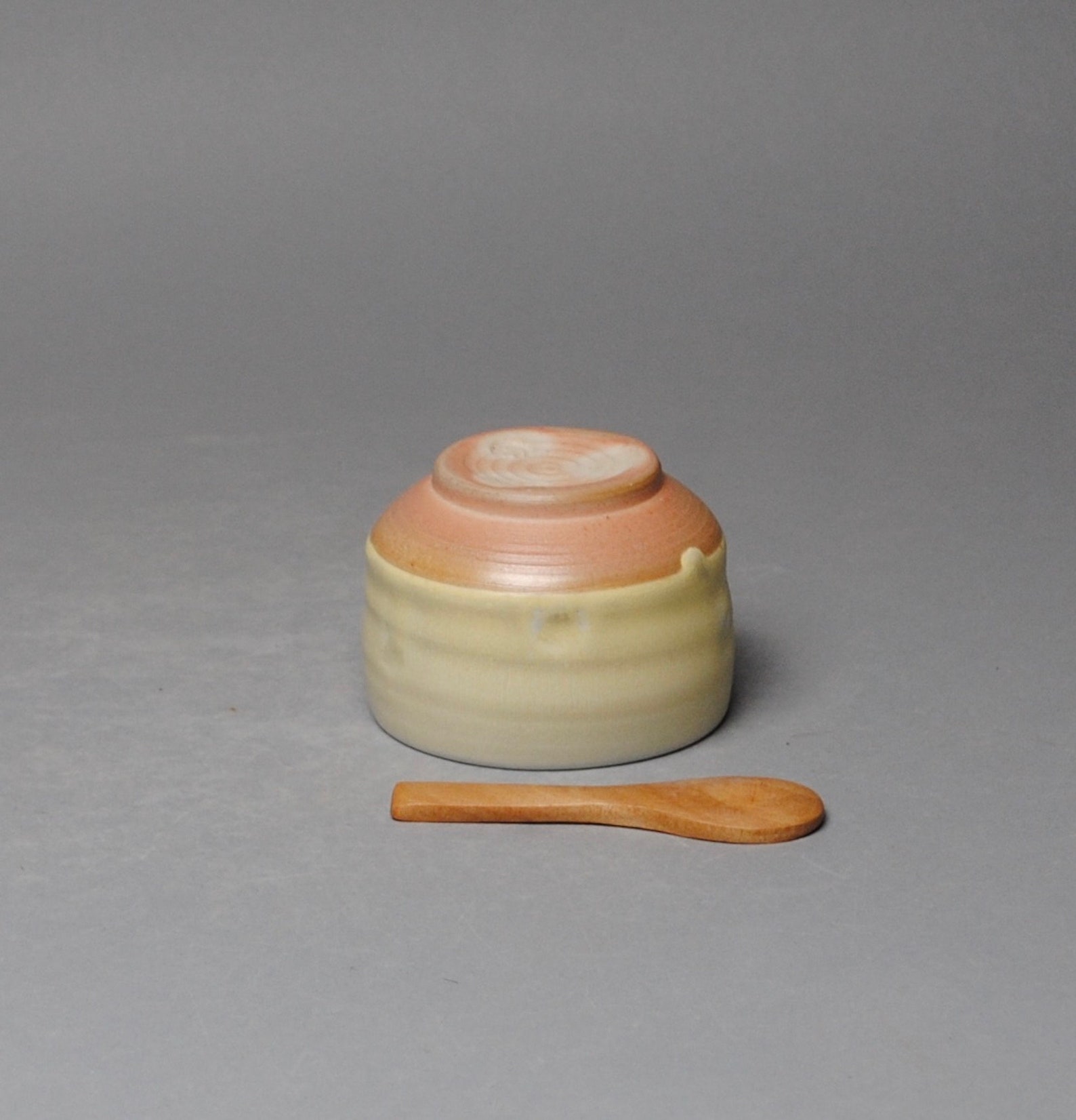 Clay Salt Cellar Bowl Yellowwith Wood Spoon T 37 - Etsy
