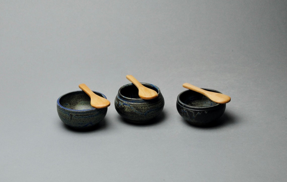 Condiment Serving Set With Wood Spoons V 50 - Etsy