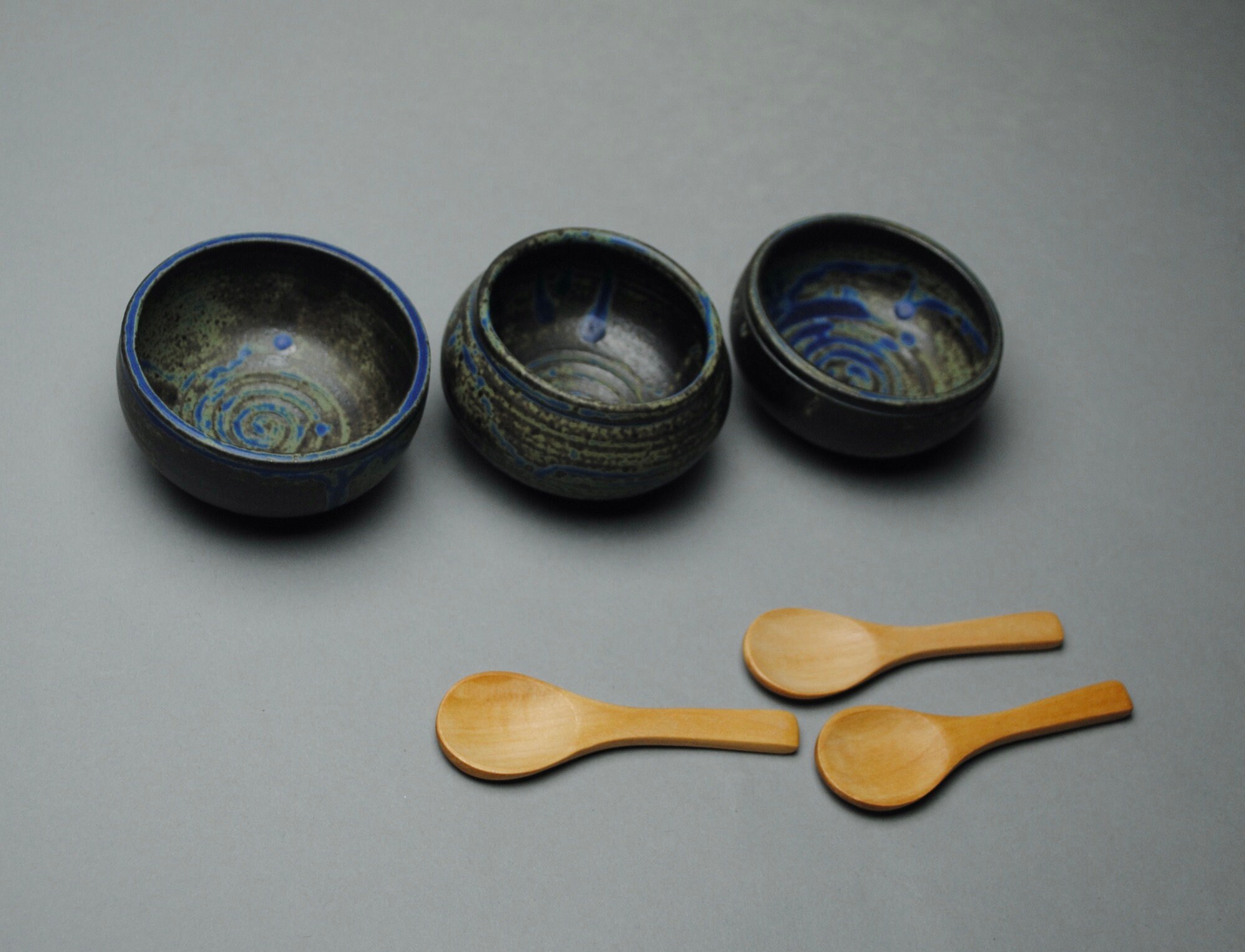 Condiment Serving Set With Wood Spoons V 50 - Etsy