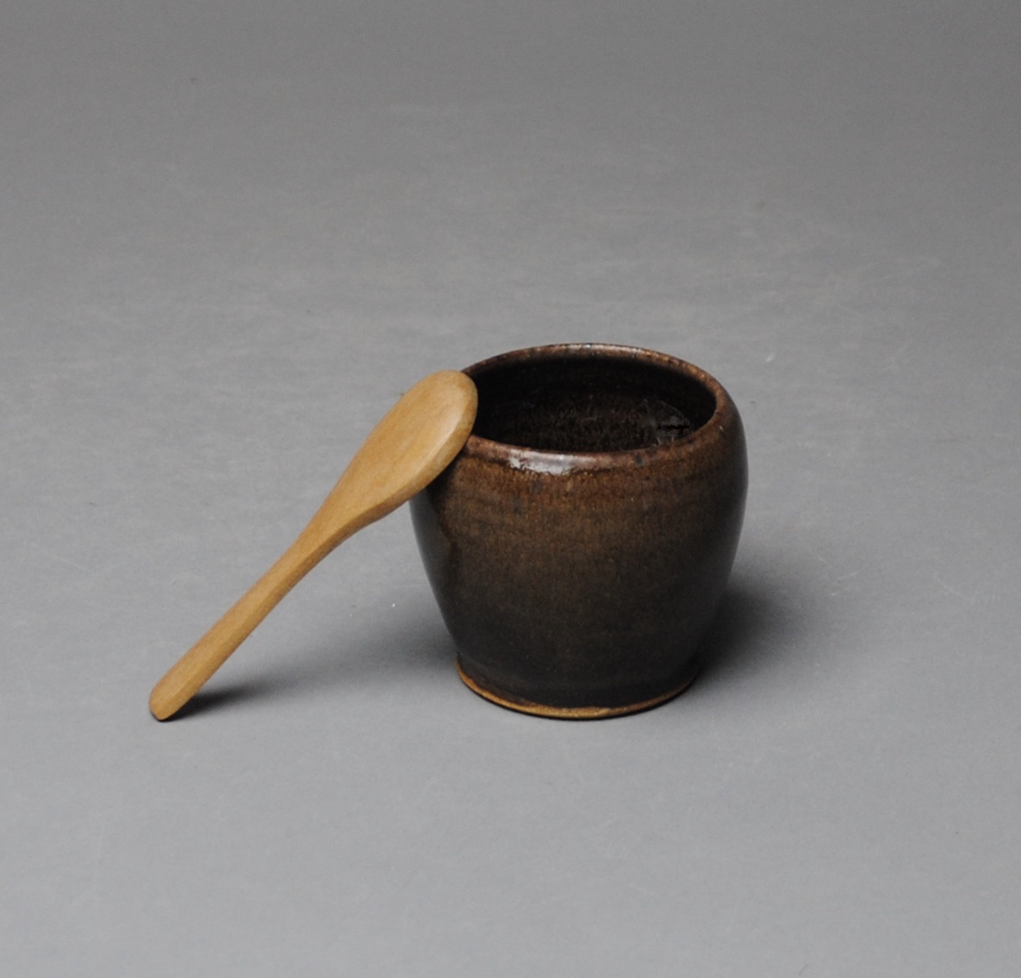 Clay Salt Cellar Bowl With Wood Spoon T 62 | Etsy