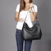 Black Slouchy Hobo Bag for Women Black Shoulder Bag in Soft Leather ...