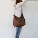Brown leather hobo bag Large soft purse Convertible | Etsy