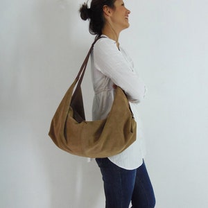 Suede Leather Bag Soft Leather Bag Slouchy Leather Bag Shoulder Bag ...