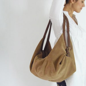 Suede Leather Bag - Soft Leather Bag - Slouchy Leather Bag - Shoulder ...