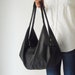 Black Leather Bag - Soft Leather Bag - Slouchy Leather Bag - Large ...