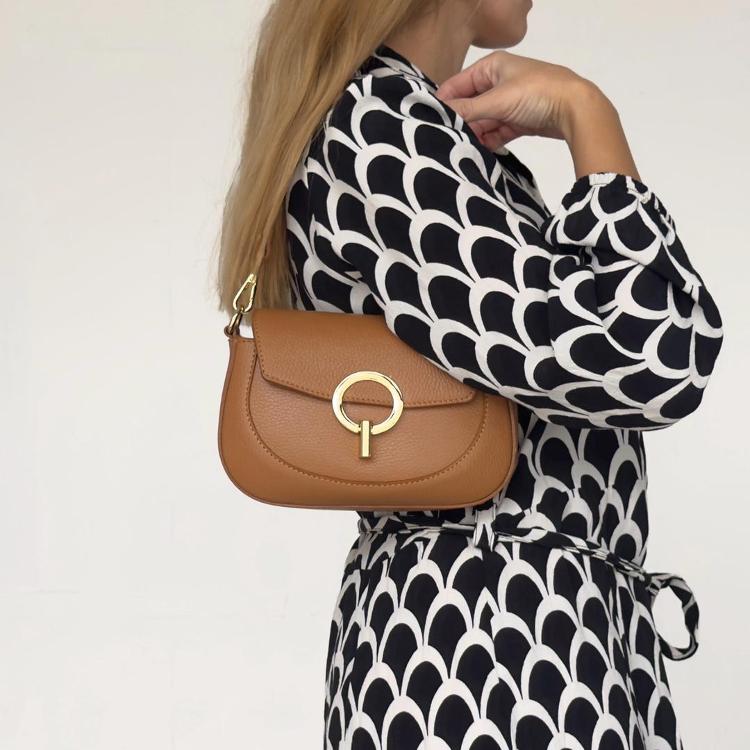 Minimal Leather Purse - Top Handle Bag - Mini Crossbody Leather Bag ...