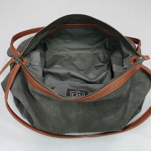 Soft Suede Leather Bag Slouchy Hobo Purse Large Women Shoulder Bag Grey ...