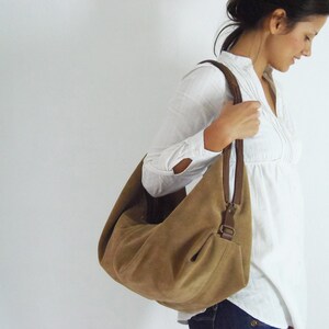 Suede Leather Bag - Soft Leather Bag - Slouchy Leather Bag - Shoulder ...