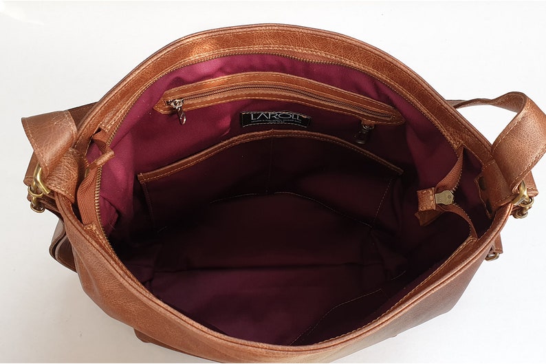 Brown Leather Shoulder Bag Slouchy Hobo Bag Convertible - Etsy