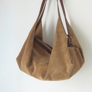 Suede Leather Bag - Soft Leather Bag - Slouchy Leather Bag - Shoulder ...