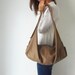 Taupe Leather Shoulder Bag Women Slouchy Leather Purse Large Leather ...