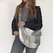 Large Metallic Silver Fanny Pack - Oversized Sling Bag for Women ...