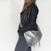 Large Metallic Silver Fanny Pack - Oversized Sling Bag for Women ...