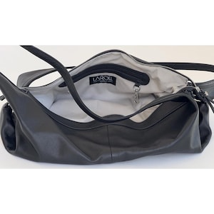 Black Leather Bag - Soft Leather Bag - Slouchy Leather Bag - Large ...