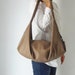 Taupe Leather Shoulder Bag Women Slouchy Leather Purse Large Leather ...