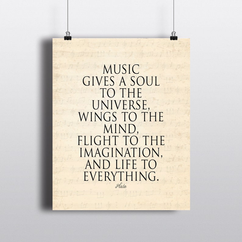 Music Gives a Soul to the Universe Wings to the Mind Flight to - Etsy